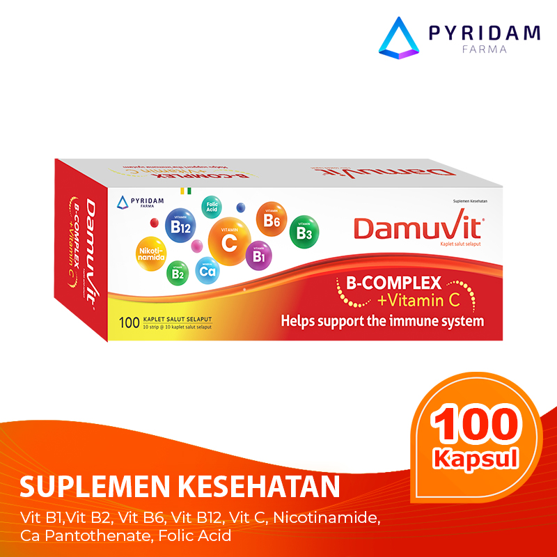 Jual Damuvit Vitamin B Kompleks dengan Vitamin C - 100 Kaplet - Pyfa Health