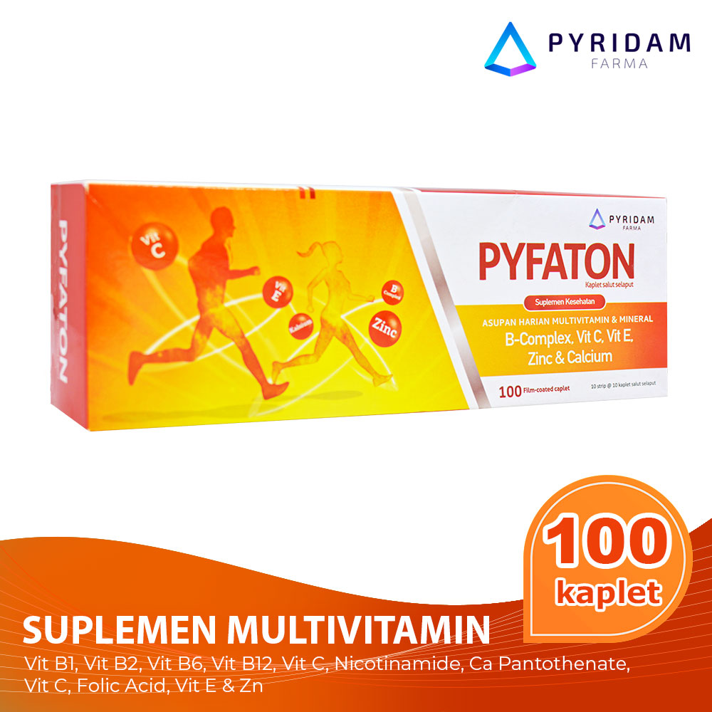 Jual Pyfaton Suplemen Multivitamin dan Mineral - 100 Kaplet - Pyfa Health